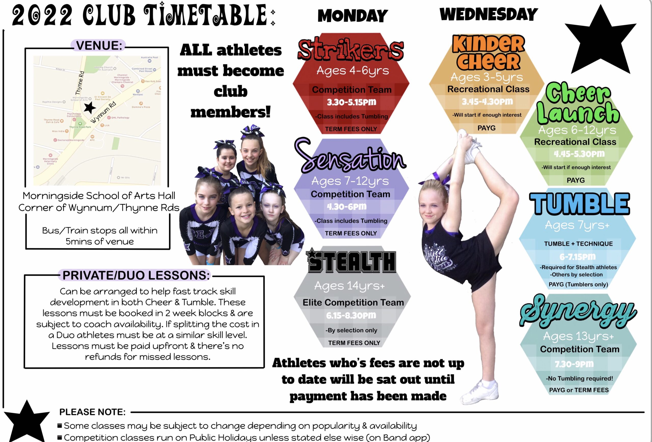 CLASSES/TIMETABLE - Spirit Elite Allstars